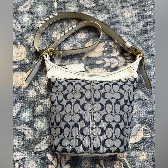 Coach | Bags | Coach Bleeker Signature Monogram Denim Resort Duffel ...